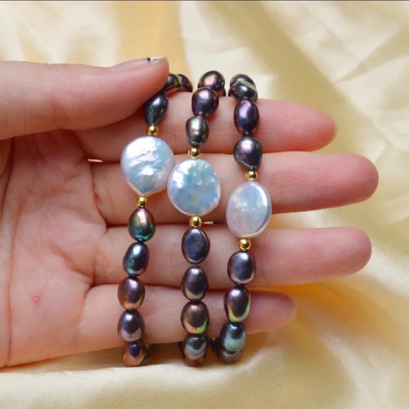 Jewelry | Freshwater Baroque Button Pearl Bracelet | Poshmark